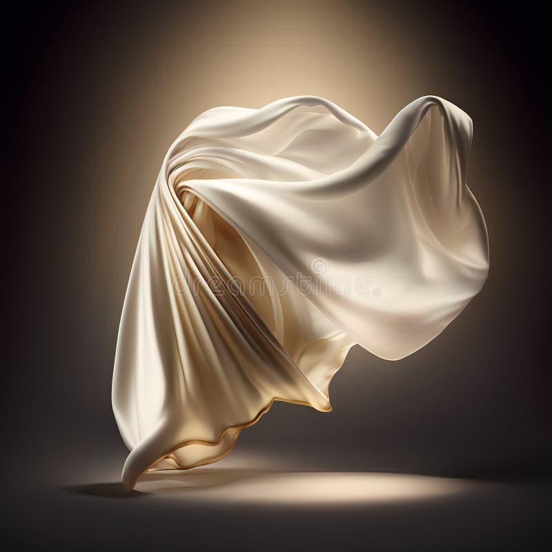 Silk Cloth Flying in the Wind. Textile Wave Stock Illustration ...