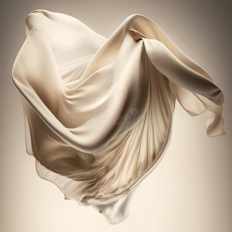 White Silk Flying in the Wind Stock Illustration - Illustration of ...