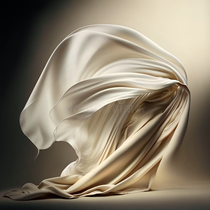 Silk Cloth Flying in the Wind. Textile Wave Stock Illustration ...