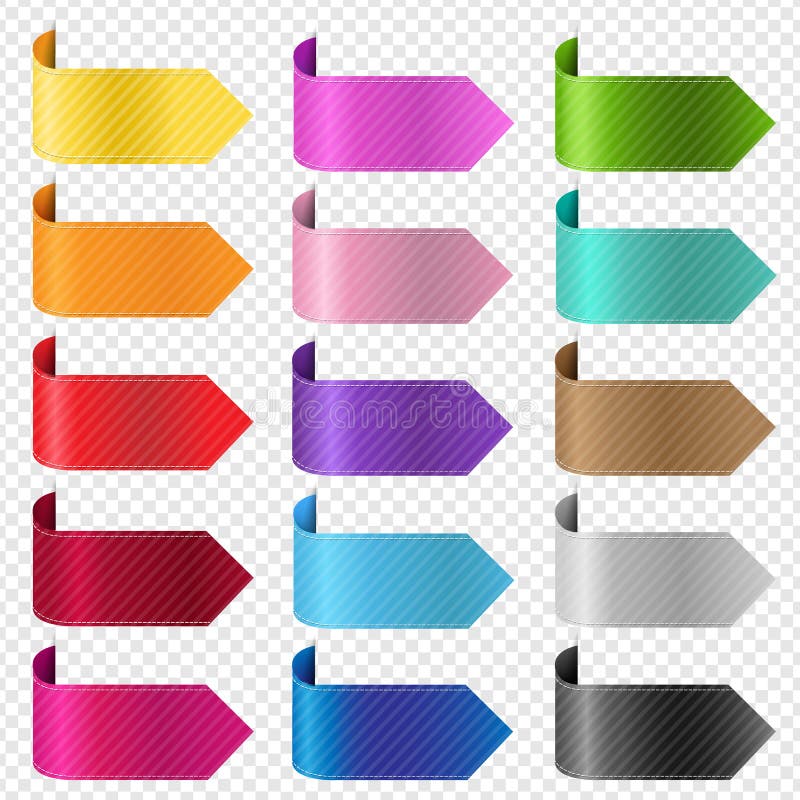 Silk Colorful Ribbons Collection White Background Stock Vector ...