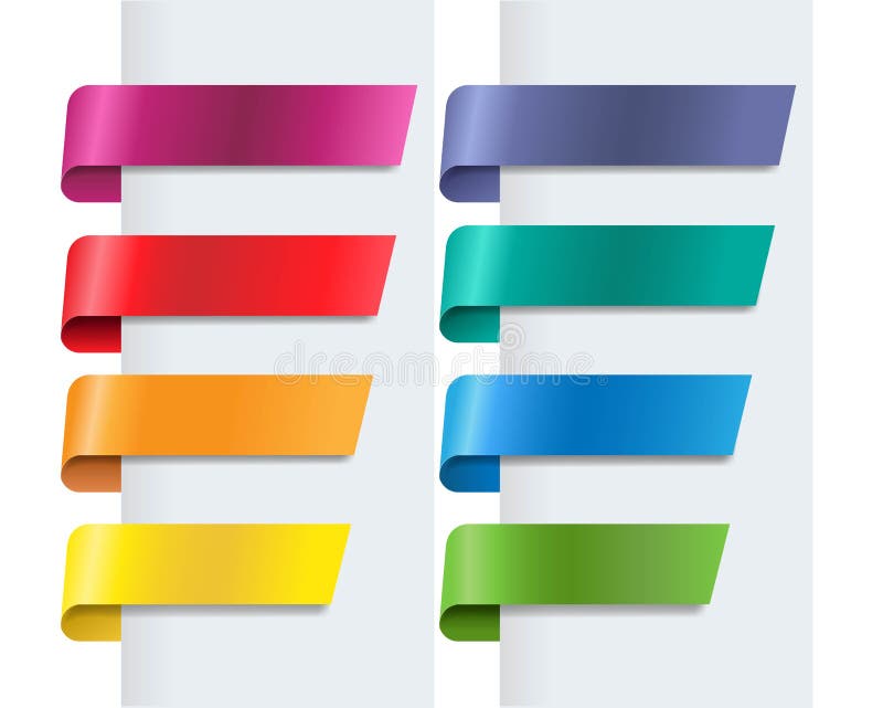 Silk Colorful Ribbons Set White Background Stock Vector - Illustration ...