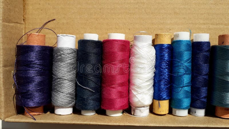 Silk and Cotton Threads for Sewing and Embroidery. Spools with Multi ...