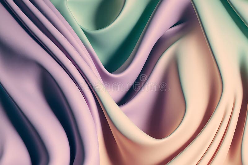 Silk Drape Pastel Color Gradient Satin Fabric Fold Stock Image - Image ...