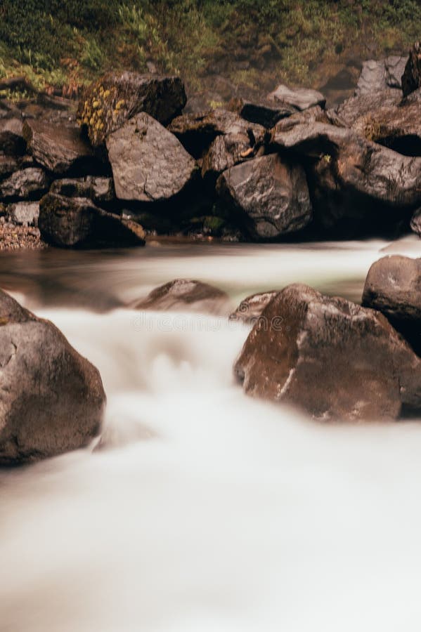 Silk Effect Water from Waterfalls in a River in the Middle of the ...