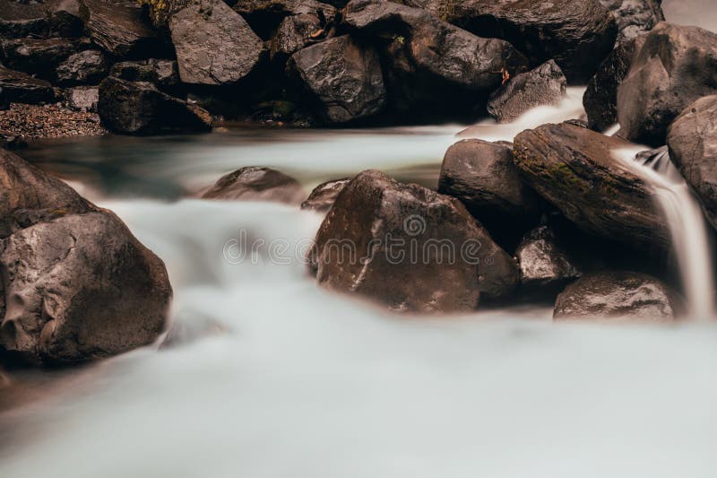 Silk Effect Water from Waterfalls in a River in the Middle of the ...