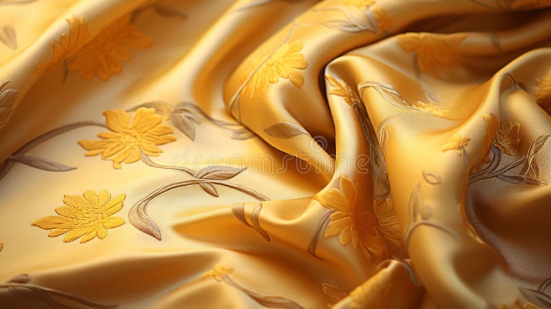 Silk Fabric with Asian-inspired Patterns Stock Illustration ...
