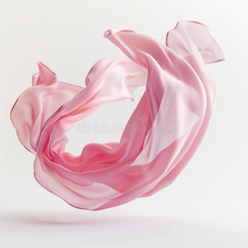 Silk Fabric Flowing on a White Background, Generative AI Stock ...