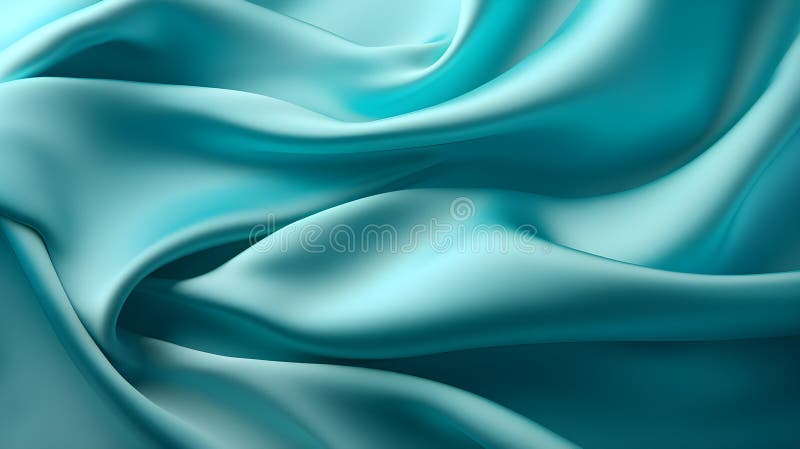 Cyan Silk Fabric Texture with Beautiful Waves. Elegant Background for a ...