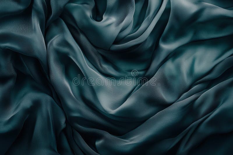 Silk Fabric Texture, Smooth, Flowing, Deep Teal Color, Elegant Drapery ...