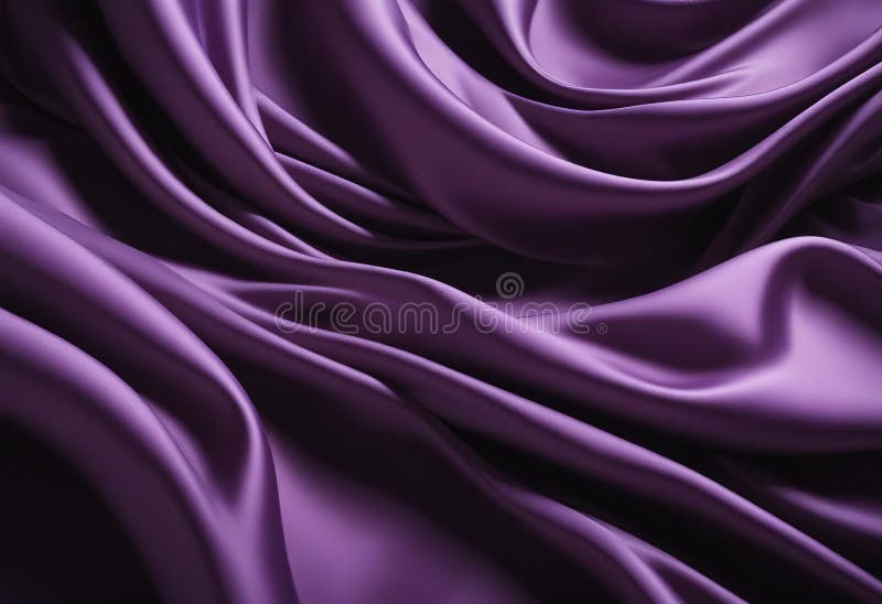 Silk Fabric Wave Background, Abstract Purple Satin Cloth Texture Stock ...