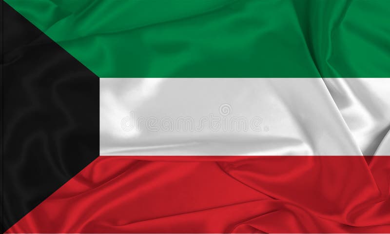 Silk Kuwait Flag stock photo. Image of banner, atlas - 167602518