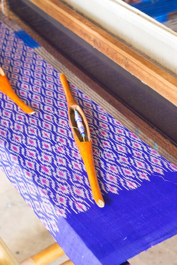 Silk Loom. Traditional Weaving of Thai Silk Stock Image - Image of ...