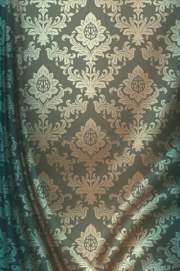 Silk Material with Decorative Patterns. Stock Illustration ...