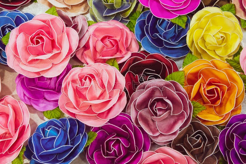 Silk Roses Flowers Background Stock Image - Image of blossom, gift ...