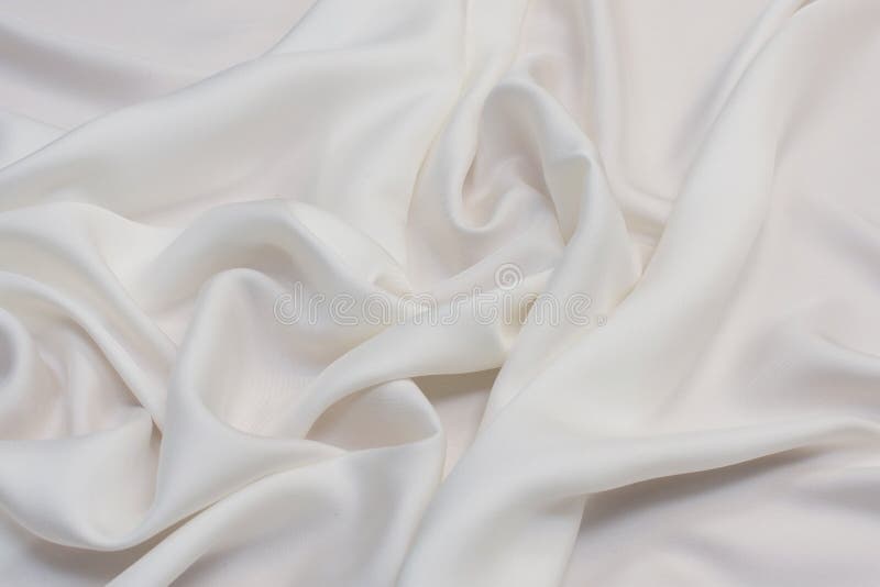 Silk Satin Fabric. White Colour. Texture, Background, Pattern. Stock ...