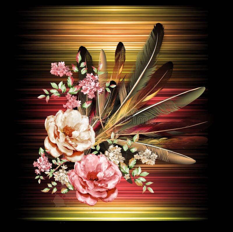 Silk Scarf Design. Pattern with Watercolor Flowers Floral Fabric Stock ...