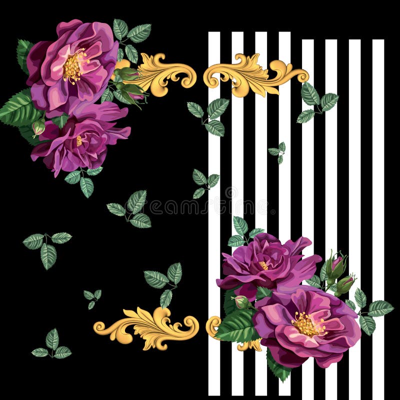 Rose Pattern.Silk Scarf Design, Fashion Textile. Stock Illustration ...