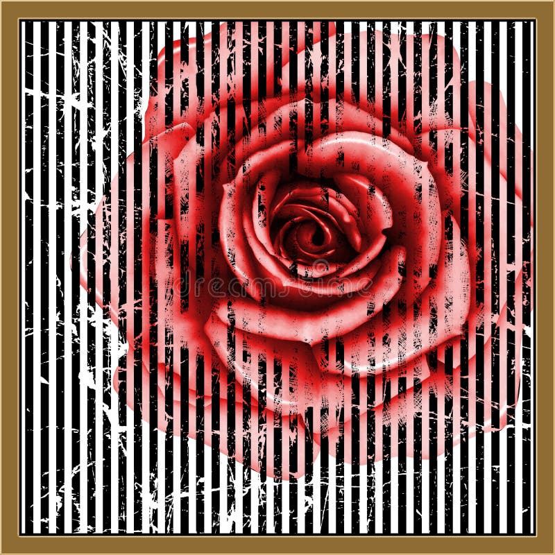 Rose Pattern.Silk Scarf Design, Fashion Textile. Stock Illustration ...