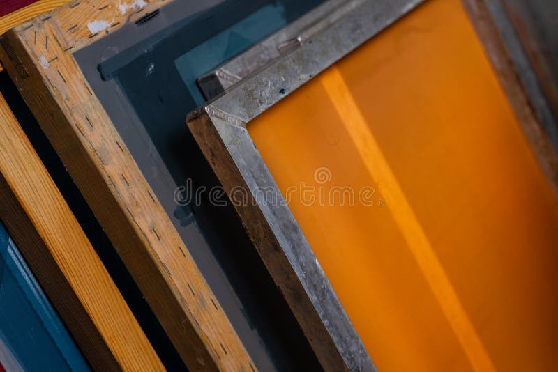 Silk Screen Mesh Screen Frames. Silkscreen Printing Stock Photo - Image ...