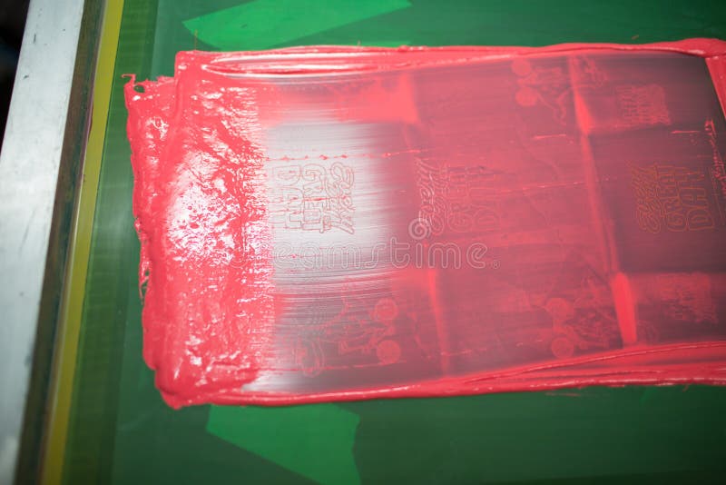 Silk Screen Printing. Serigraphy. Color Paints and Fabric Stock Photo ...