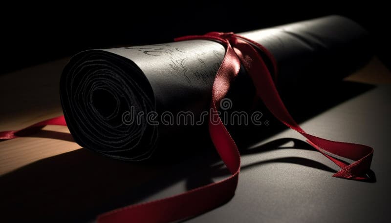 Silk Scroll Tied with Satin Ribbon, Symbolizing Education and Success ...