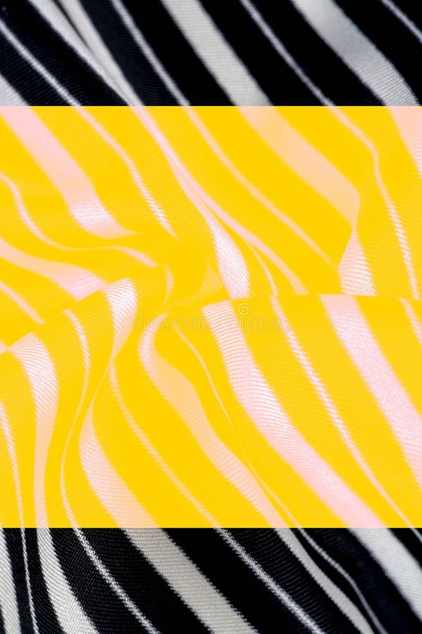 Silk Striped Fabric. Yellow White Stripes Stock Photo - Image of lines ...