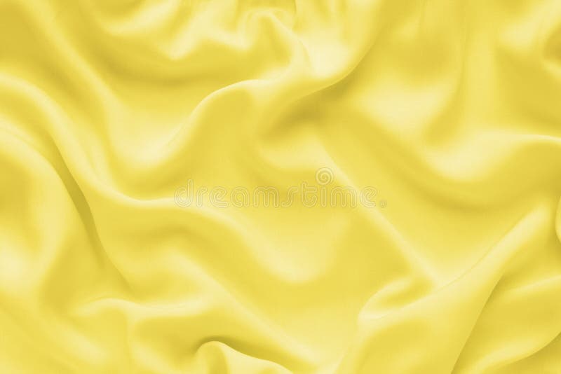 Silk Texture, Abstract Background Luxury Yellow Fabric with Wavy Folds ...