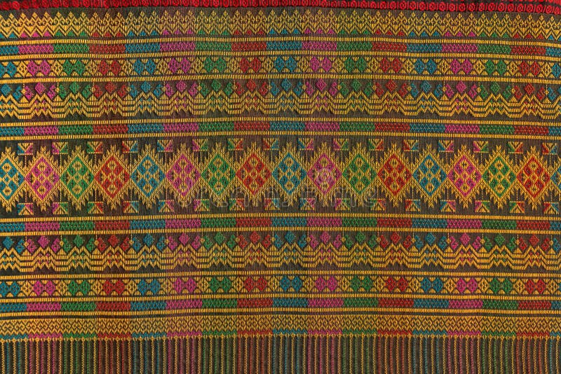 Silk Thai Pattern Craftsmanship Stock Photo - Image of bright, attire ...