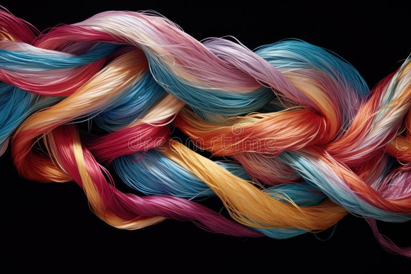 Silk Threads Twisted Together To Form a Colorful Rope Stock Image ...
