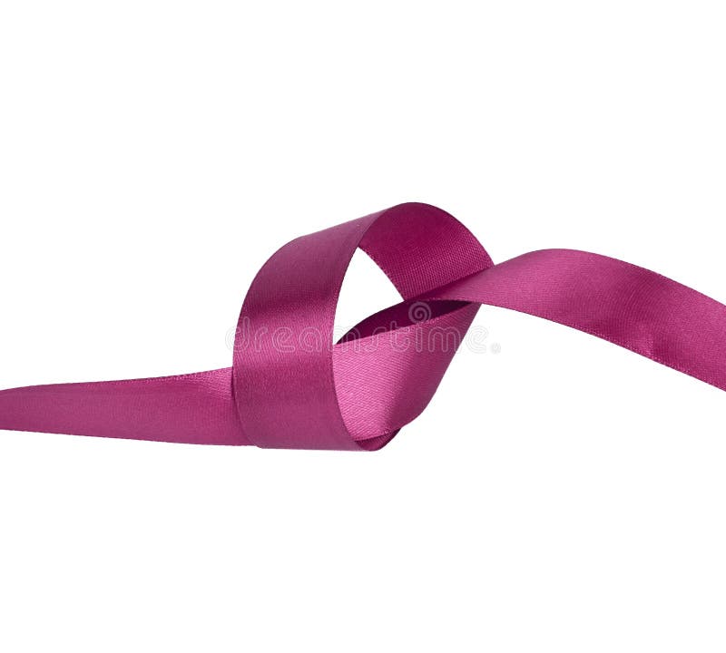 Silk Violet Ribbon Knotted and Isolated on White Background Stock Image ...