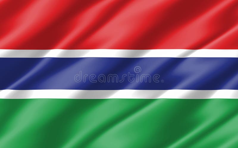 Silk Wavy Flag Of Gambia Graphic Wavy Gambian Flag 3d Illustration