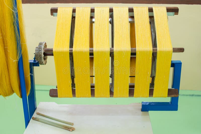 Silk weaving machine stock image. Image of manufacturing - 28537099