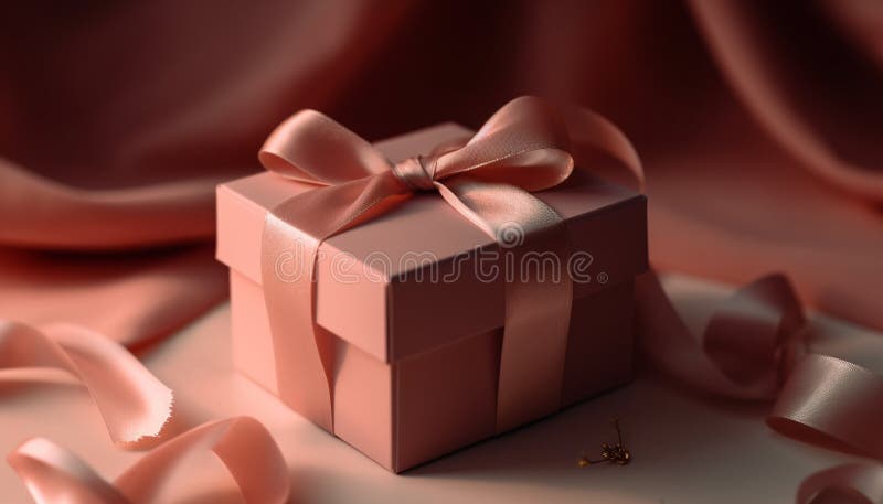 Silk Wrapped Gift Box, Shiny Chocolate Inside Generated by AI Stock ...
