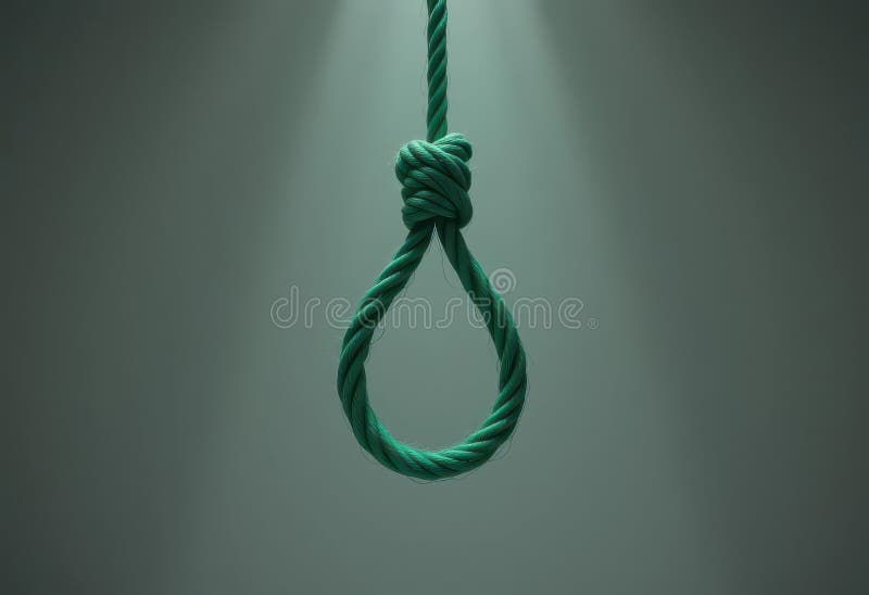 Silken Snare Emerald Rope Knot in Controlled Lighting Stock ...