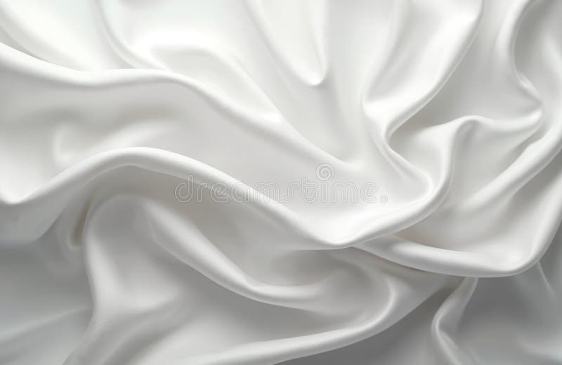 Silken White Fabric Waves, Creates Soft, Flowing Motion, Captures ...