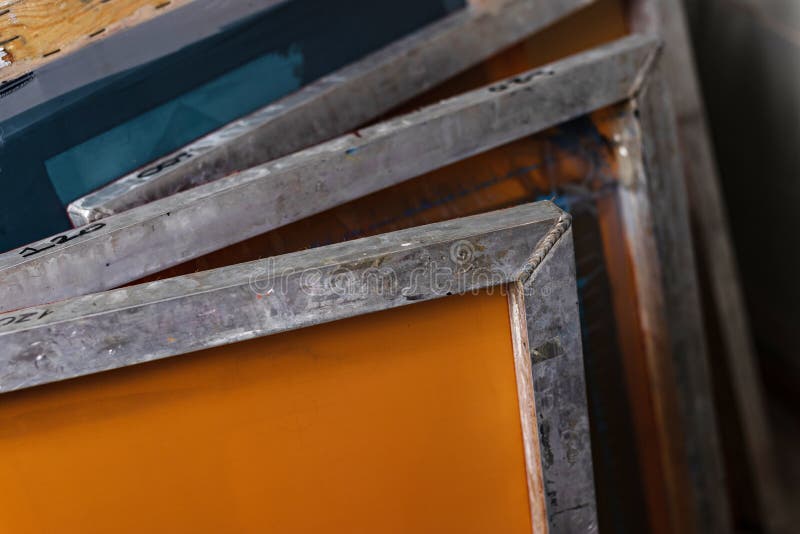 Silkscreen Printing. Silk Screen Mesh Screen Frames Stock Image - Image ...