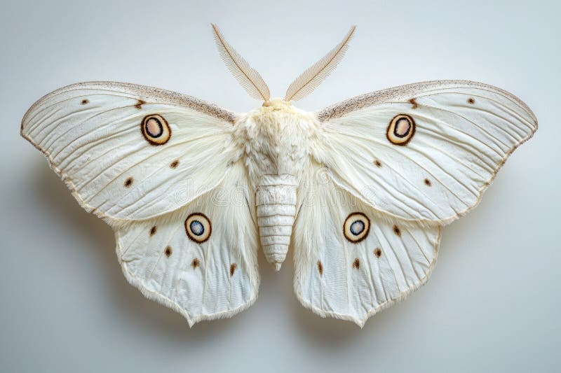 Silkworm Moth Bombyx Mori Displays Its Delicate Cream Colored Wings ...