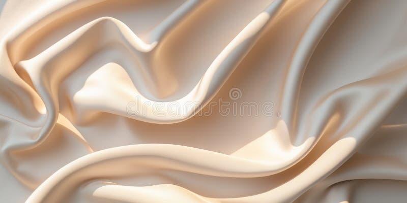 Silky Beige Fabric Texture with Smooth Waves and Folds Suitable for ...