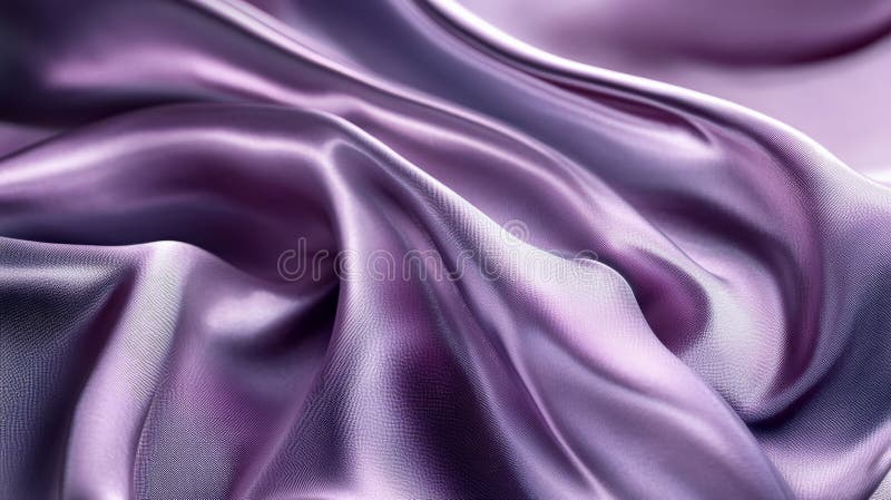 Silky Fabric in Shades of Violet and Silver, Folding and Curving in an ...