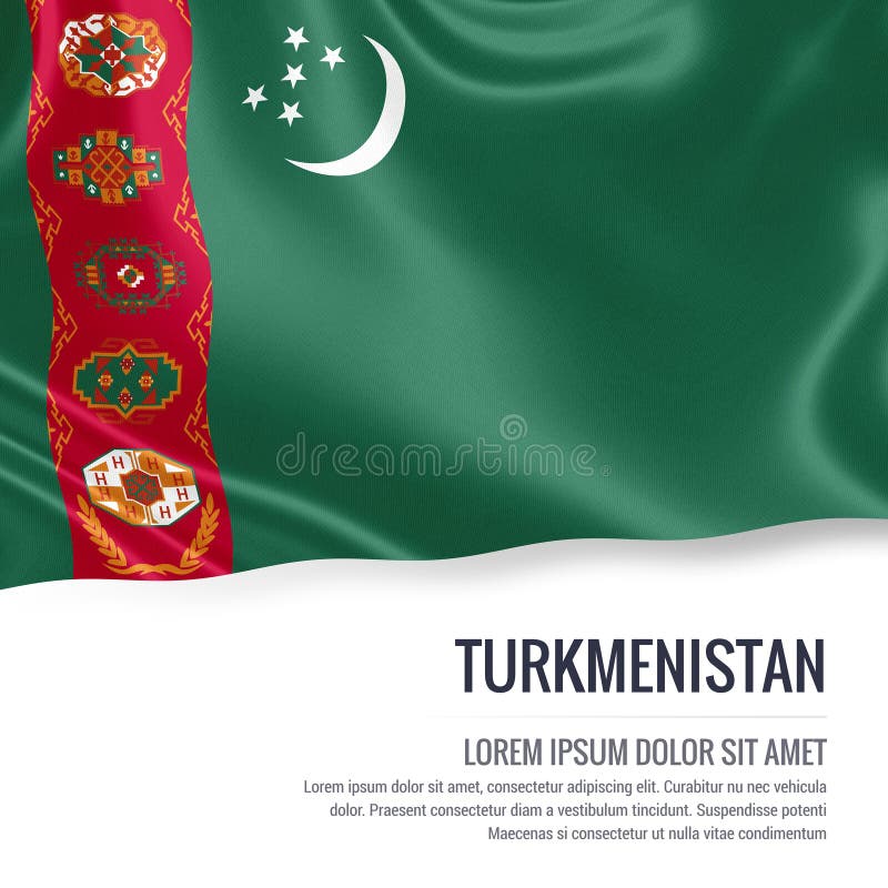 Turkmenistan Flag Waving With The Wind 3d Illustration Stock