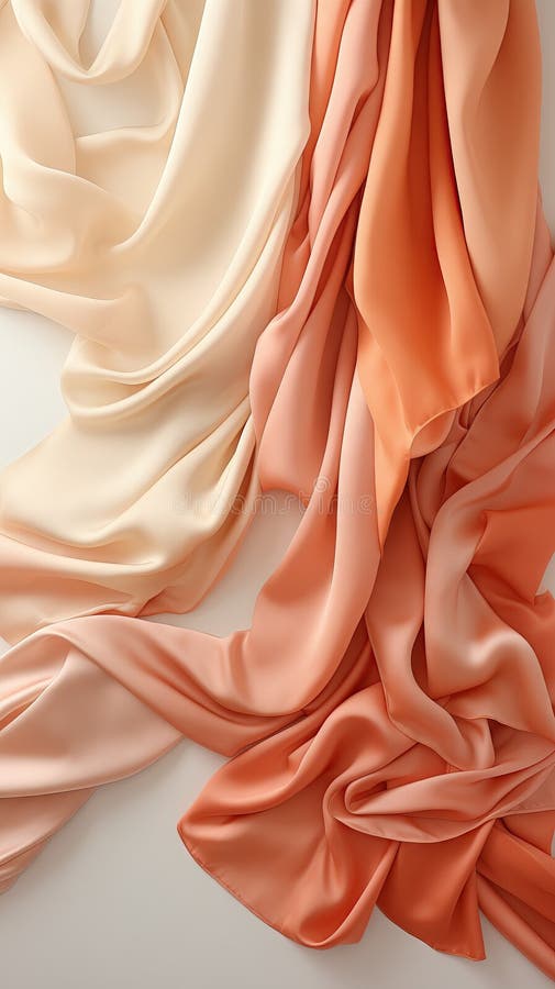 Silky Flowing Fabric Color of the Year 2024 Peach Fuzz Stock ...