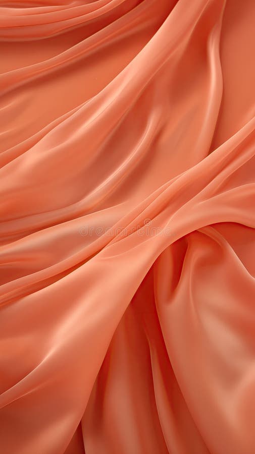 Silky Flowing Glowing Fabric Coral Stock Photo - Image of pastel ...
