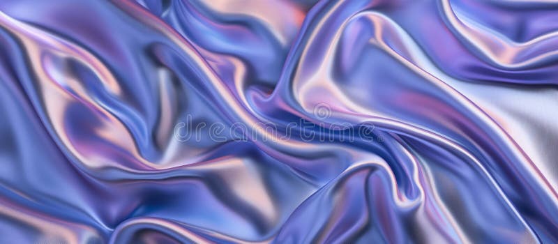 Silky, Iridescent Fabric Waves in a Fluid Pattern Stock Illustration ...