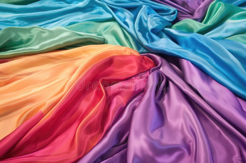 A Silky Parachute Fabric Spread Out on a Table Stock Photo - Image of ...