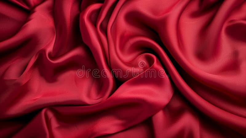 Silky Red Fabric Texture Background Stock Illustration - Illustration ...