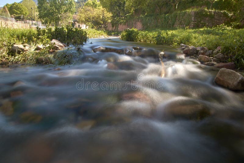 Silky River in the Bright Spring Morning Stock Image - Image of fresh ...