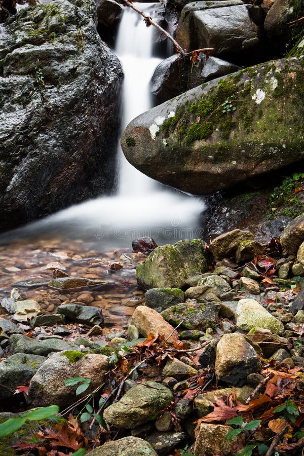 Silky Satin Soft Waterfall in Deep Forest with Rocks in Long Exposure ...