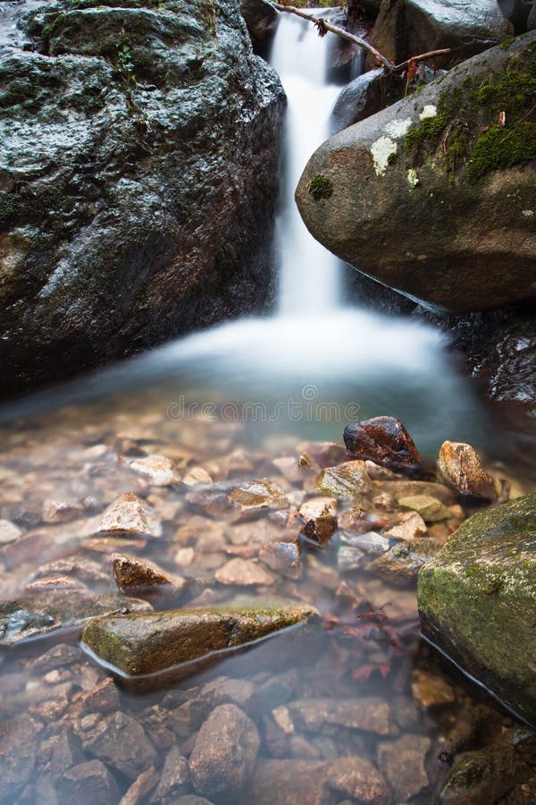 Silky Satin Soft Waterfall in Deep Forest with Rocks in Long Exposure ...
