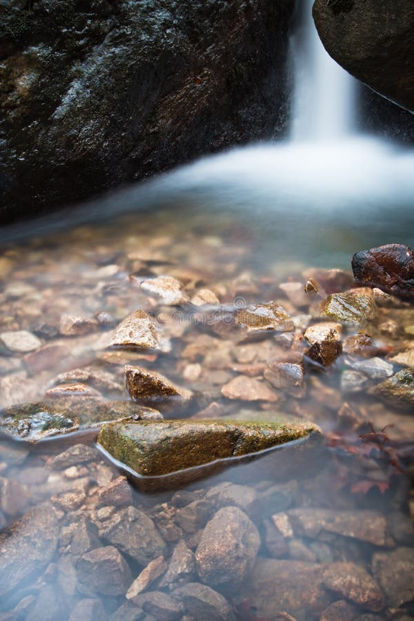 Silky Satin Soft Waterfall in Forest with Rocks in Long Exposure Stock ...