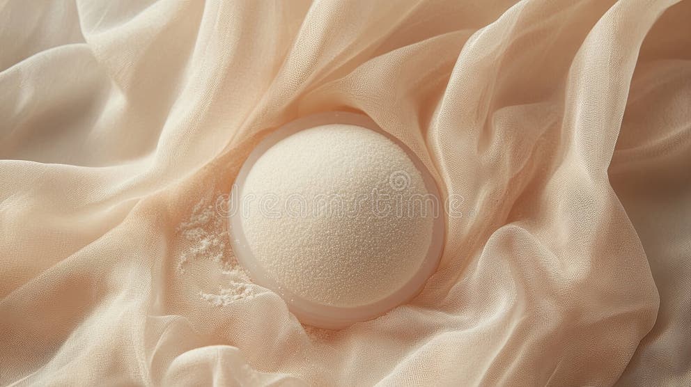 Silky Setting Powder Puff with Fine Detail . Stock Image - Image of ...